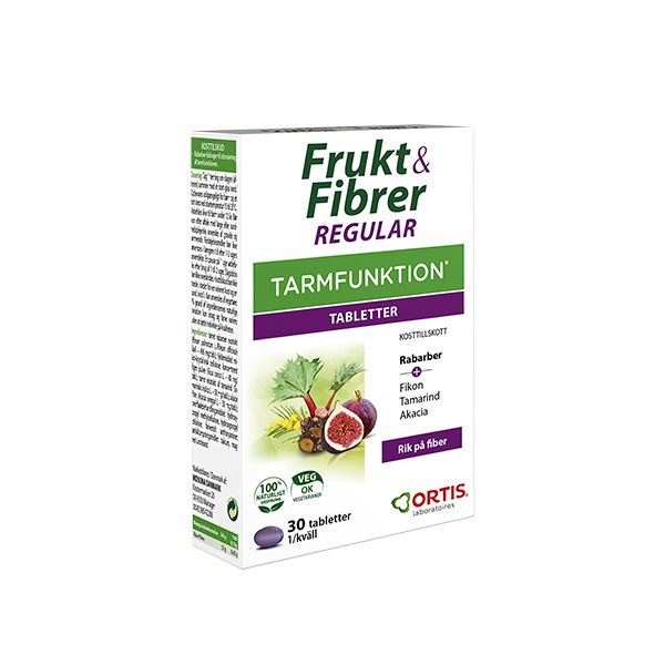 Ortis - Frugt & Fibre tabletter (regelmæssig tarmfunktion) - 30 tab ...